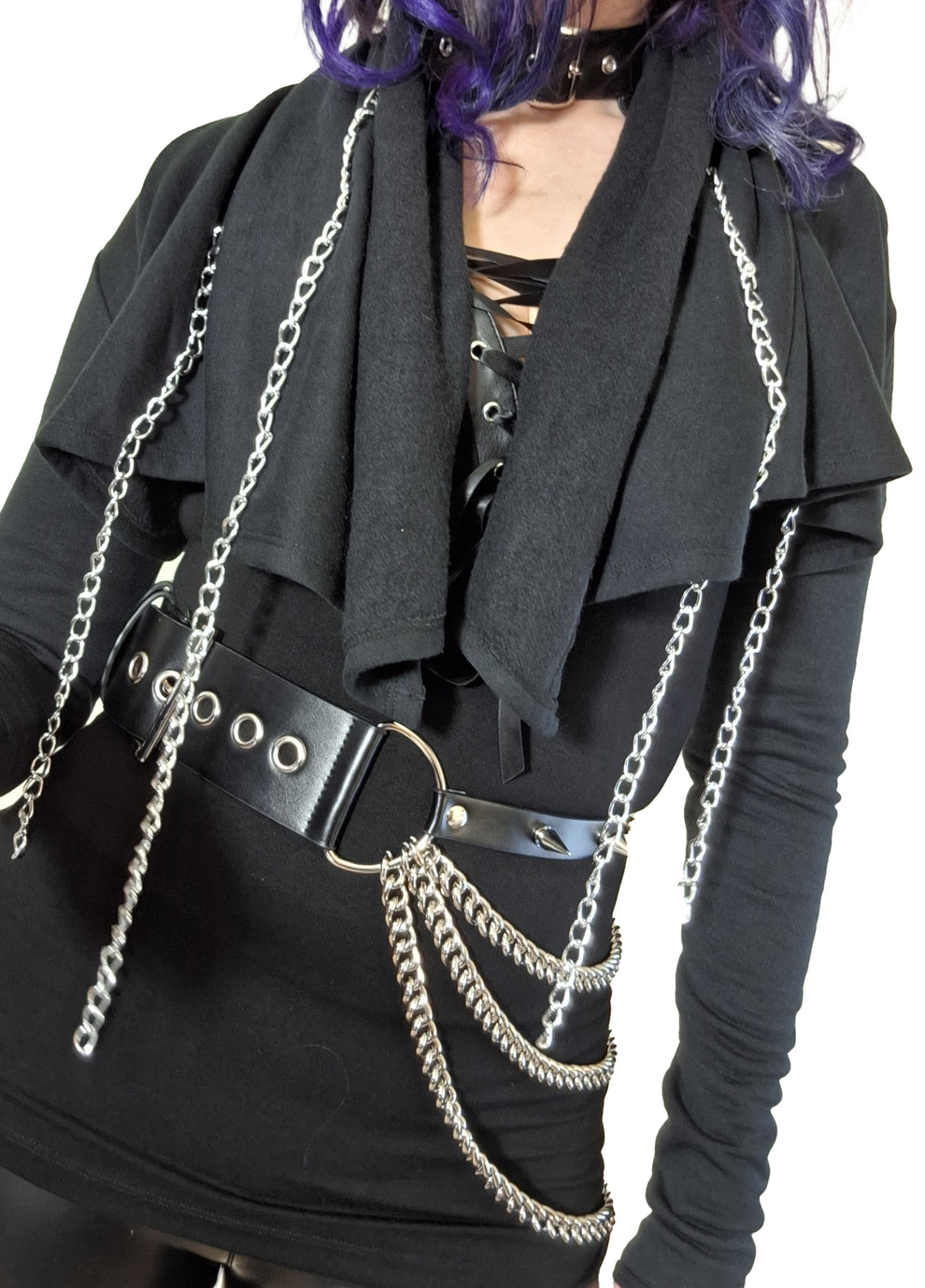 Necessary Evil Andarta Longsleeve Waterfall Bolero with Chains – Kate's ...