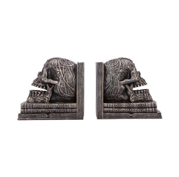 Nemesis Now Celtic Tale Skull Bookends – Antique Bronze Resin Celtic ...