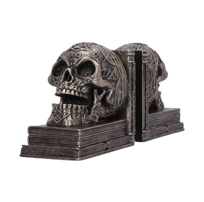 Nemesis Now Celtic Tale Skull Bookends – Antique Bronze Resin Celtic ...