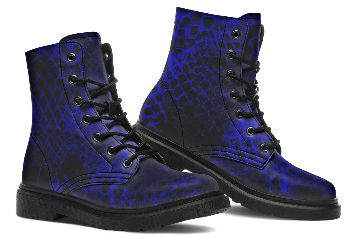 ANTIBrand Shedding Skin Pit Viper Boots – Blue Scaled Gothic Vegan ...