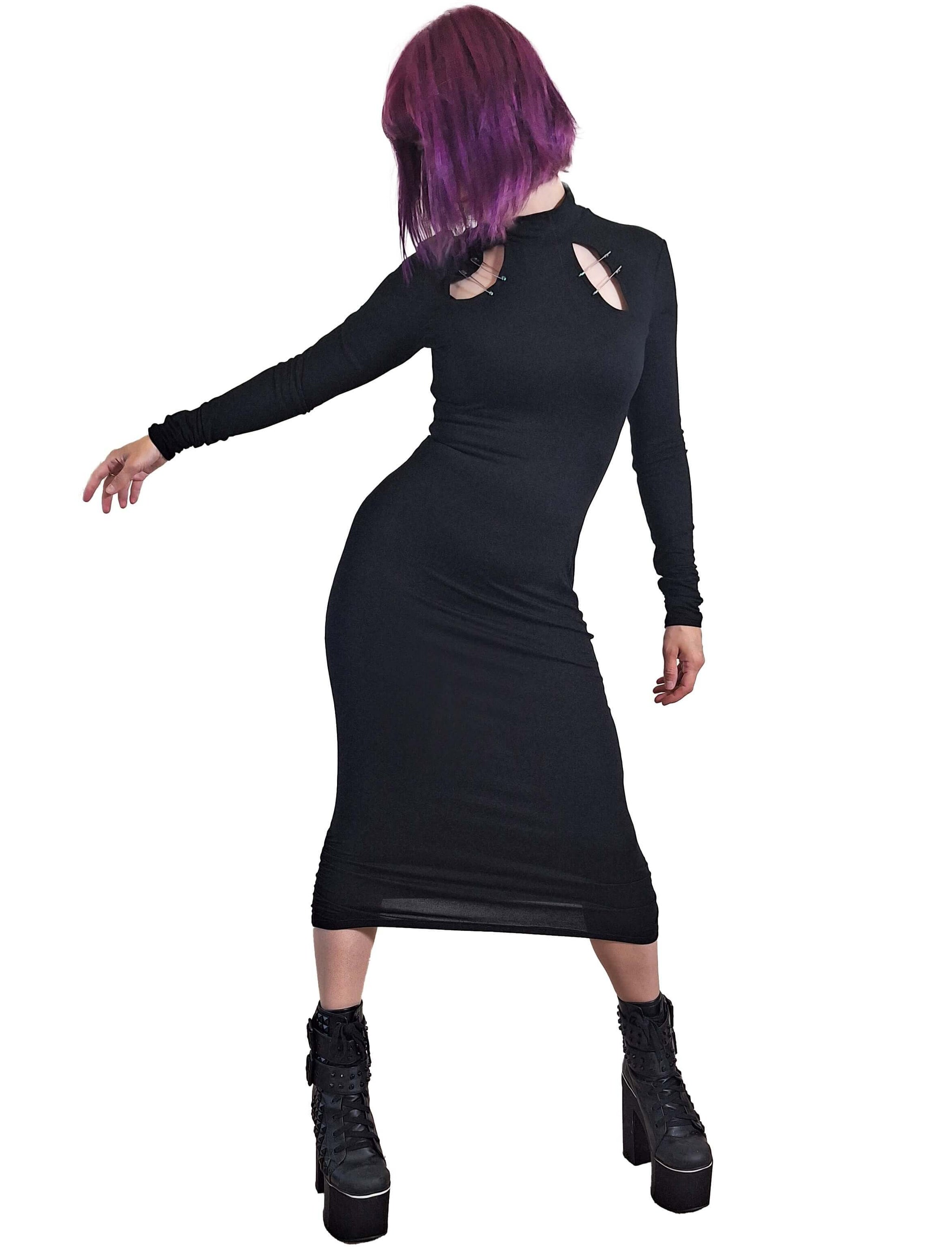 Necessary Evil Nyx Goth Midi Dress – Kate's Clothing