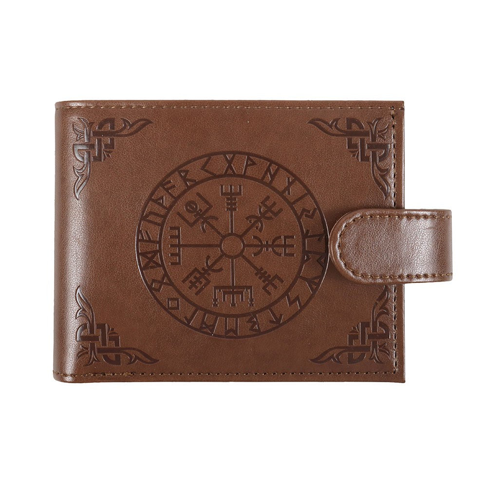 Viking Compass Wallet Made of Faux Leather
