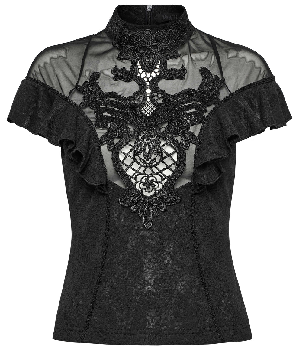 Punk Rave Gothic Applique Top