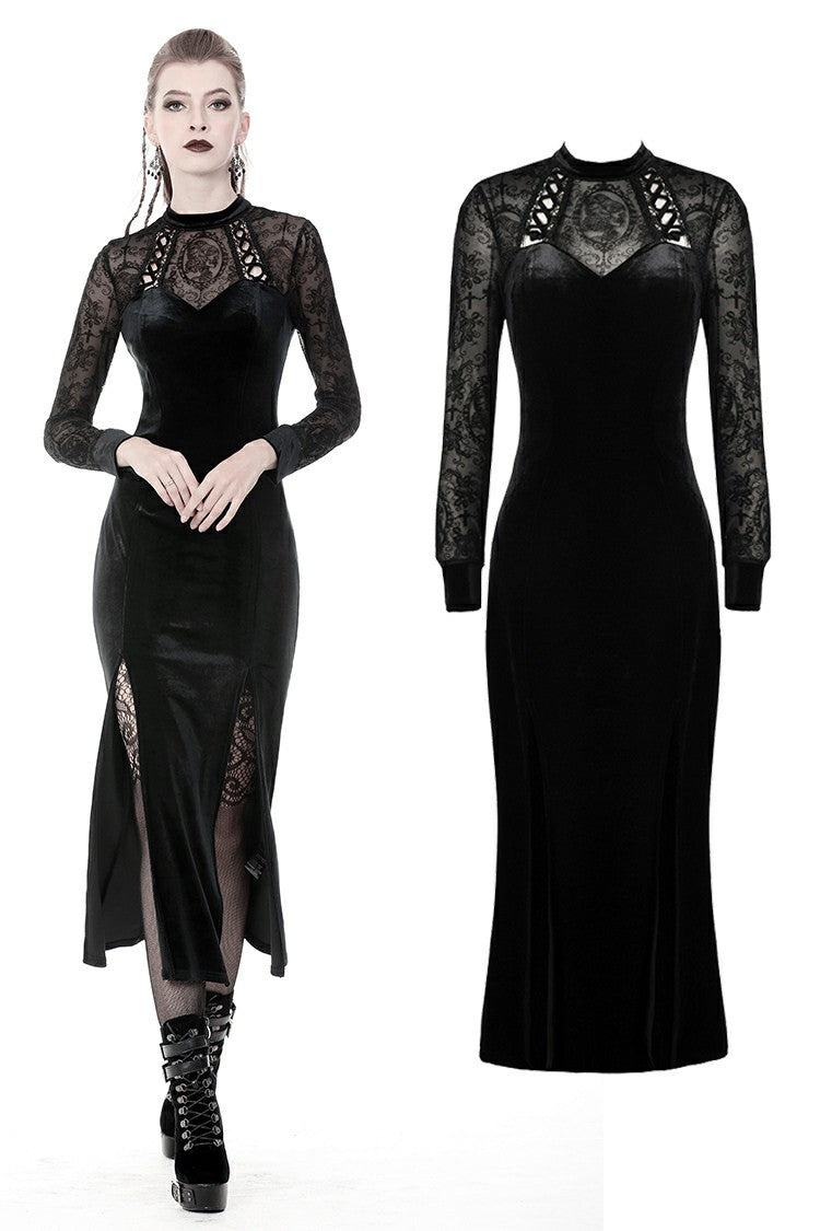 Dark In Love Lilja Velvet Gothic Dress | Kate's Clothing